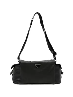 Prada Explore Re-nylon And Leather Shoulder Bag - Black