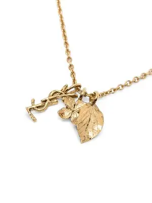 Saint Laurent Cassandre Flower Pendant Necklace