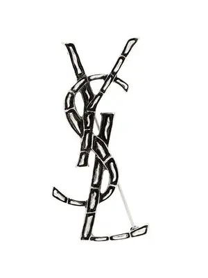Saint Laurent Cassandre Brooch - Silver