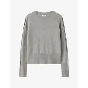 JOSEPH Melby Round-neck Regular-fit Cashmere Jumper - Cement