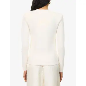 TOTEME Padded-shoulders Round-neck Cashmere Jumper
