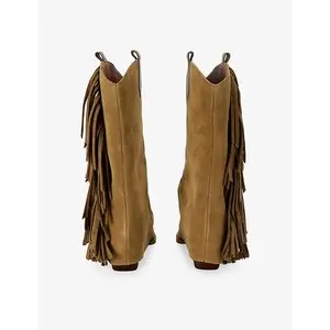 Kurt Geiger Albany Fringed Suede Cowboy Boots