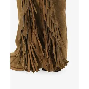 Kurt Geiger Albany Fringed Suede Cowboy Boots