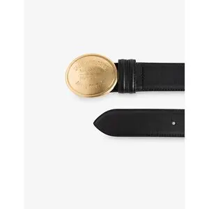 Zadig&Voltaire Colter Oval Logo-engraved Leather Belt