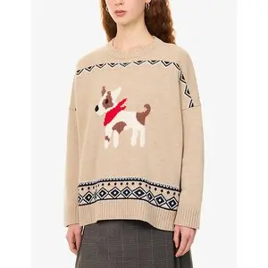 Max Mara Intarsia Motif Wool Jumper