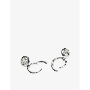 Monica Vinader Sterling And Lab-grown Diamond Oval Huggie Earrings