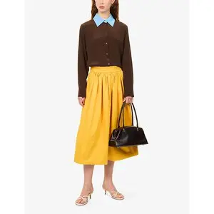 Max Mara Silk Shirt With Contrast Collar