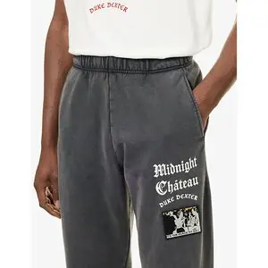 DUKE + DEXTER Washed Graphic-print Cotton Jogging Bottoms