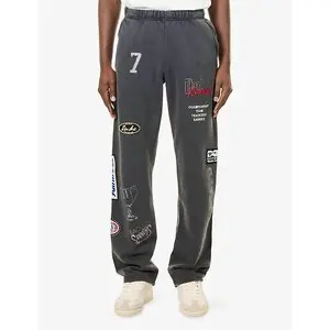 DUKE + DEXTER Dr4 Embroidered Washed Cotton Jogging Bottoms
