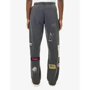 DUKE + DEXTER Dr4 Embroidered Washed Cotton Jogging Bottoms