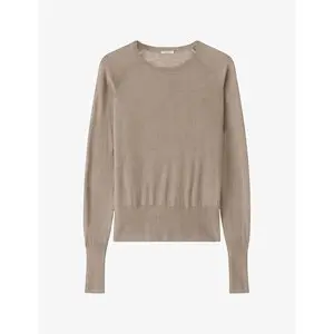 JOSEPH Geras Long-sleeved Cashmere Top - Sable