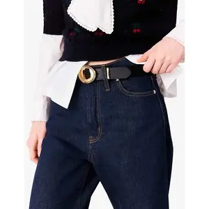 Maje Oval-buckle Leather Belt