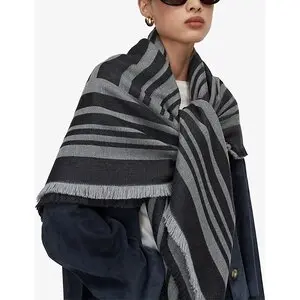 JOSEPH Neoma Striped Square Wool Scarf
