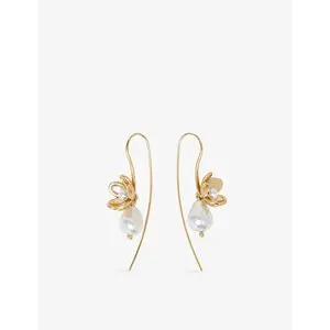 Maje Fine Flower -tone Brass Drop Earrings