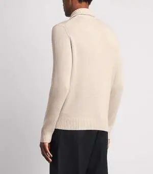 ALLUDE Wool-cashmere Collared Cardigan