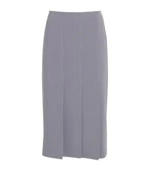 BIRROT Lay 2 Pleated Midi Skirt - Grey