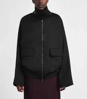 BIRROT Oversized Funnel-neck Bomber Jacket