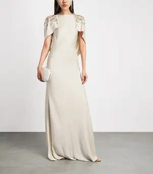 Jenny Packham Satin Ophelia Cape Gown