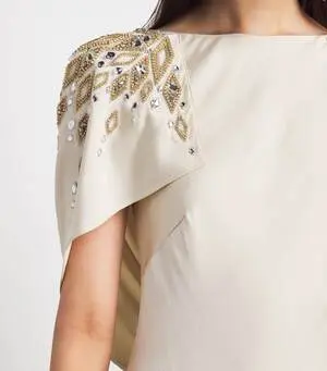 Jenny Packham Satin Ophelia Cape Gown