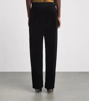 Khaite Velvet Hunter Straight Trousers