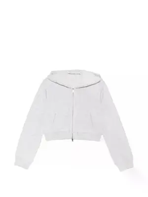 Alexander Wang Cropped Zip-up Hoodie - Grey