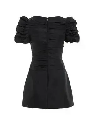 KENZIE KLAMBIE Ruched Floral-appliqué Mini Dress