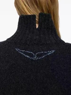 Zadig&Voltaire Bleeza High-neck Logo-embroidered Wool Sweater