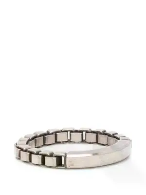 Werkstatt:München Hammered Effect Box Chain Ring - Silver