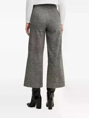 BENETTON Plaid Wide Leg Cropped Trousers