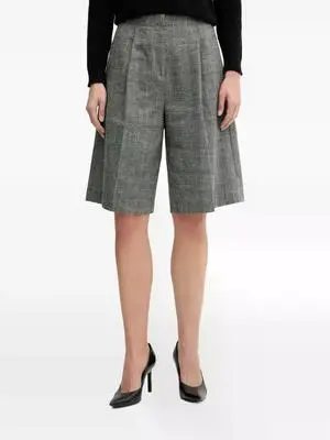 BENETTON Pleated Plaid Culottes - Grey