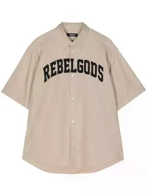 Undercover Embroidered-motif Poplin Shirt - Brown