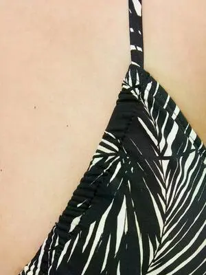 Michael Kors Halterneck Triangle Bikini With Palm Leaf Print