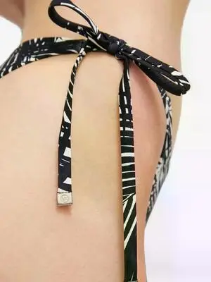 Michael Kors Palm-print Side-tie Bikini Bottoms