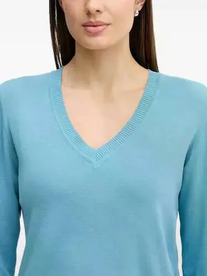 BENETTON V-neck Ribbed Knit Pullover