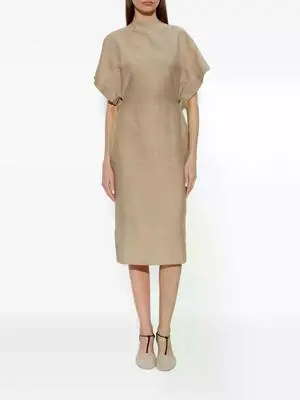Jacquemus Back-slit Linen Midi Dress