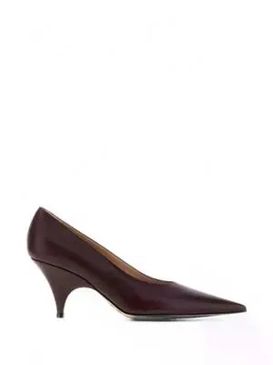 GIANVITO ROSSI Sofia Leather Pointed Toe Pumps - Red