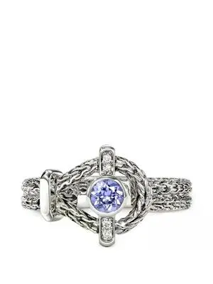 John Hardy Icon Tanzanite And Diamond Ring - Silver