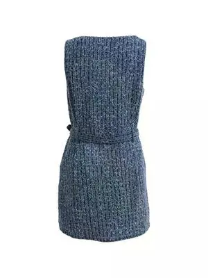 SELF-PORTRAIT Textured Belted Mini Dress