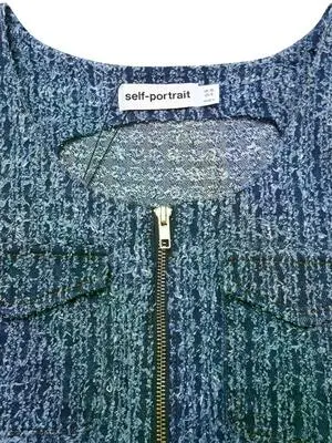 SELF-PORTRAIT Textured Belted Mini Dress