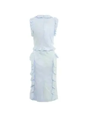SHUSHU/TONG Ruffle-trim Sleeveless Midi Dress