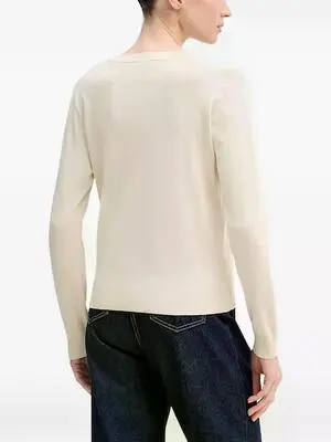 BENETTON V-neck Jumper With Ribbed Detailing