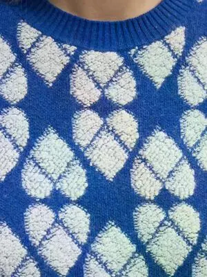 BENETTON Argyle Pattern Knit Sweater