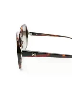 Carolina Herrera Tortoiseshell-effect Geometric-frame Sunglasses
