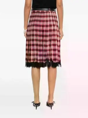 SELF-PORTRAIT Pleated Lace-trim Skirt