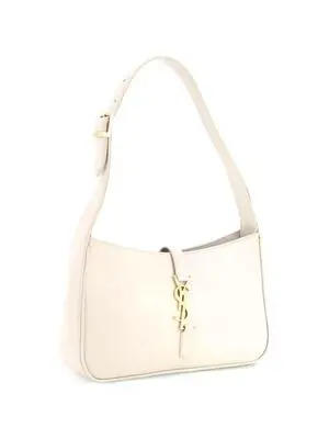 Saint Laurent Le 5 A 7 Leather Small Hobo Bag - Neutrals