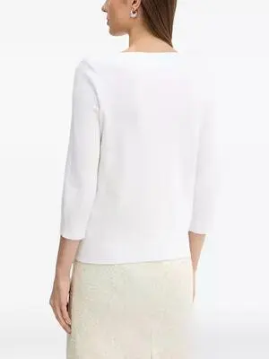 BENETTON Boat Neck Three-quarter Sleeve Top