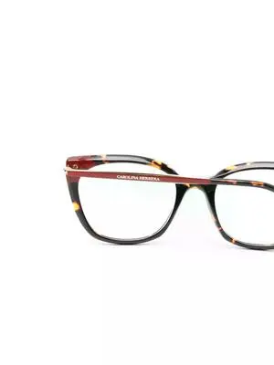 Carolina Herrera Tortoiseshell-effect Cat-eye Glasses