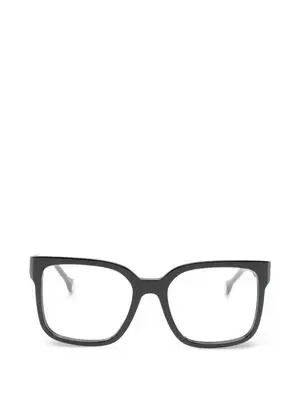 Carolina Herrera Logo-plaque Square-frame Glasses - Black