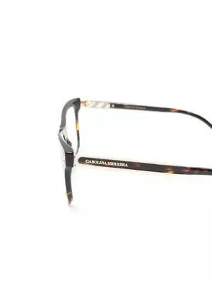 Carolina Herrera Tortoiseshell-effect Square-frame Glasses