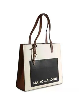 Marc Jacobs Logo Print Leather Tote Bag